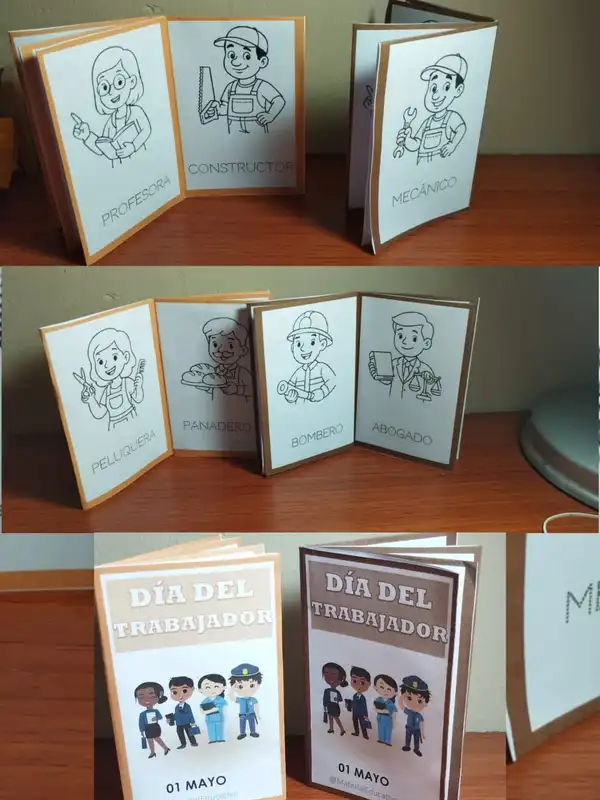 Minilibro Día Del Trabajador 01 Mayo Versión Coloreable Profe Social